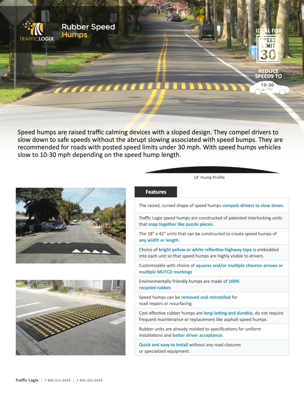 Rubber Speed Humps | Slow Vehicle Speeds | Traffic Logix