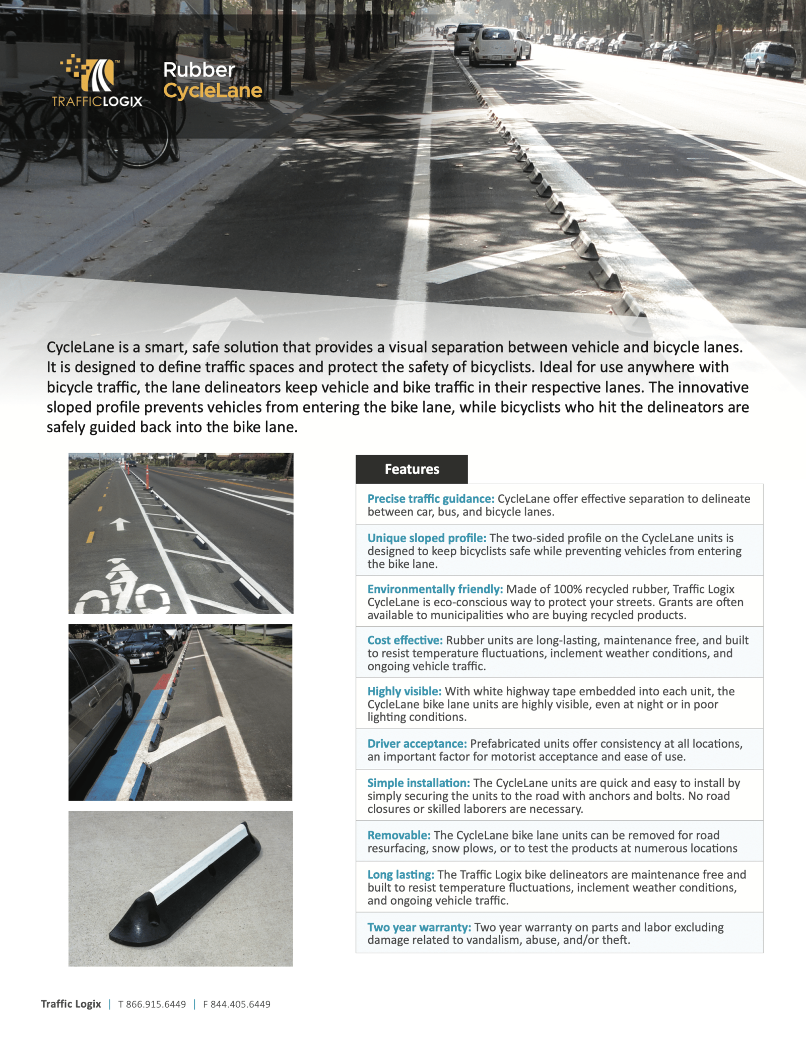 CycleLane Curbing | Bicycle Lane Safety Delineator | Traffic Logix